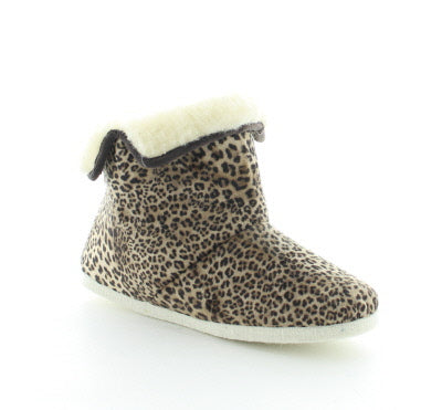 Chaussons Booties femme laine léopard